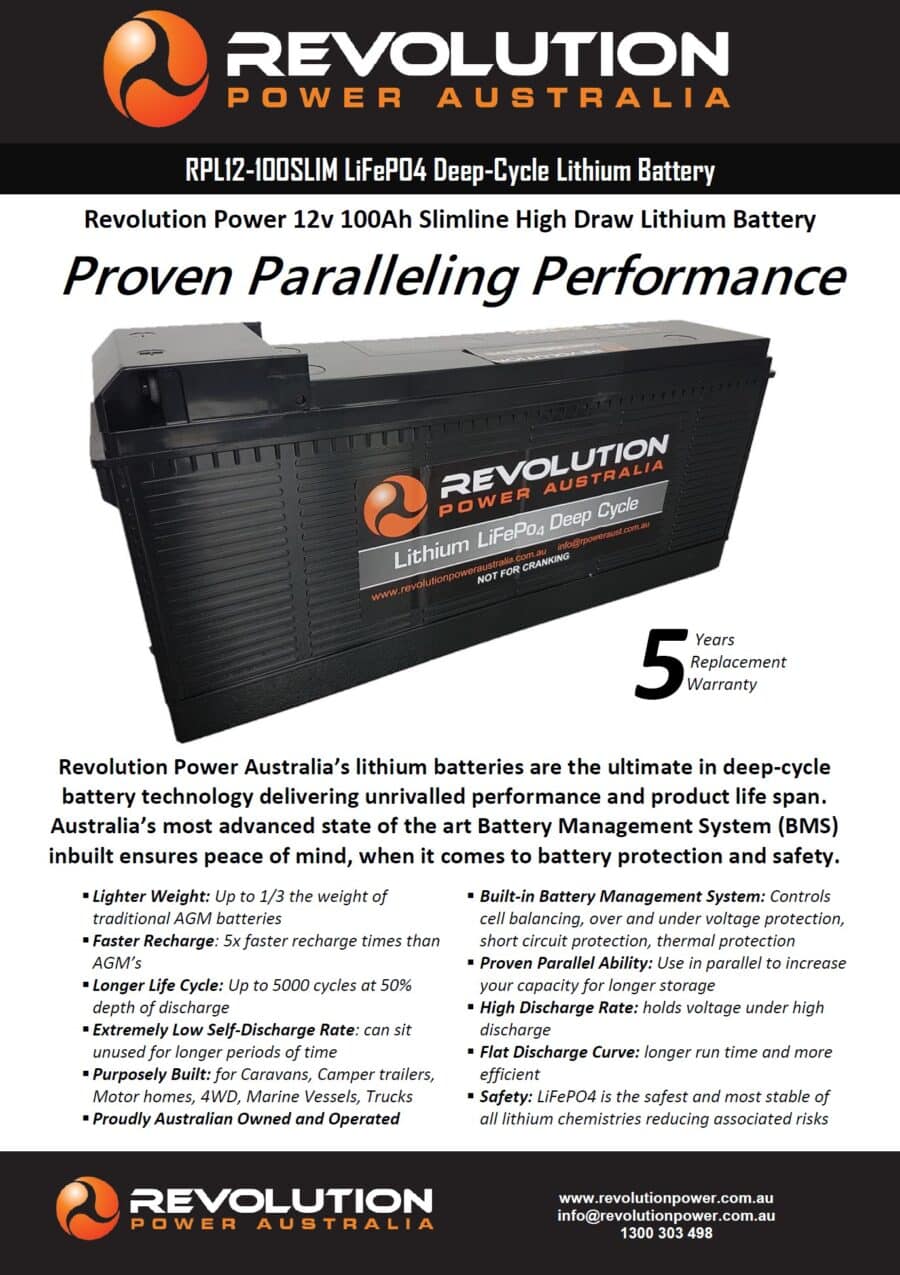 Slimline High Draw Lithium Battery - Revolution Power | M4C