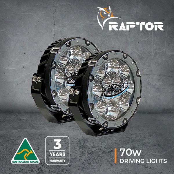 Raptor 70 LED 7″ Driving Light (Pair) - Ultra Vision Lighting | M4C